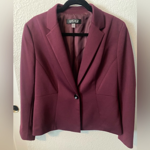 Kasper | Jackets & Coats | Kasper Wine Colored Womens Suit Jacket Size ...